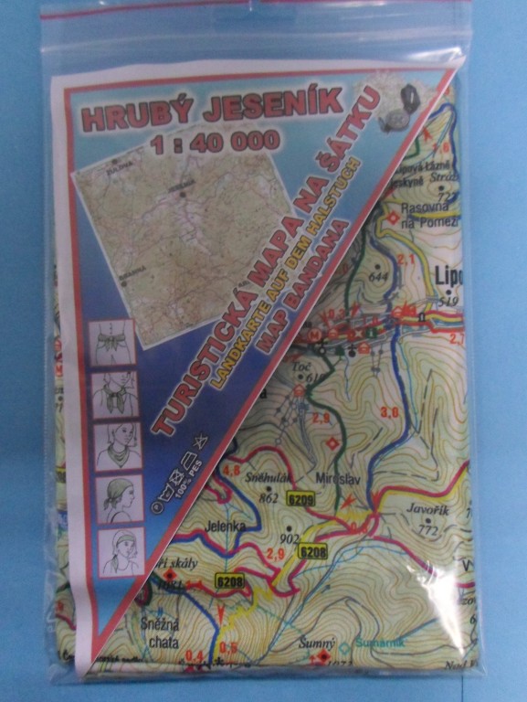 Turistická mapa na šátku | Ke stažení | Město Jeseník